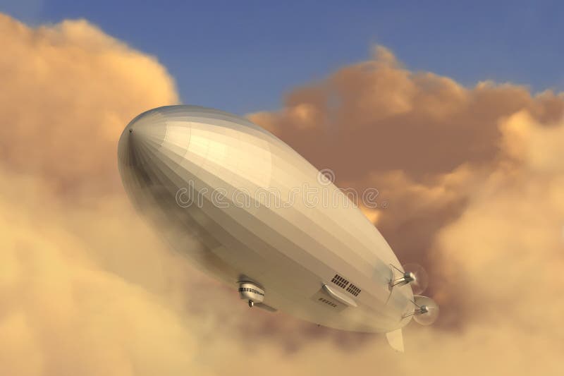 Horizontale zeppelin stock afbeelding. Image of retro - 9420835