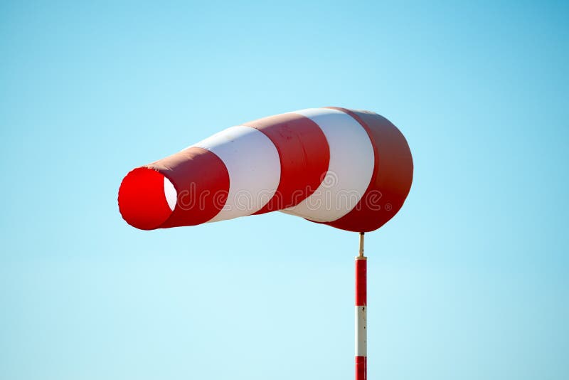 Horizontally Flying Windsock (wind Vane) Due To High Wind. Stock Photo ...