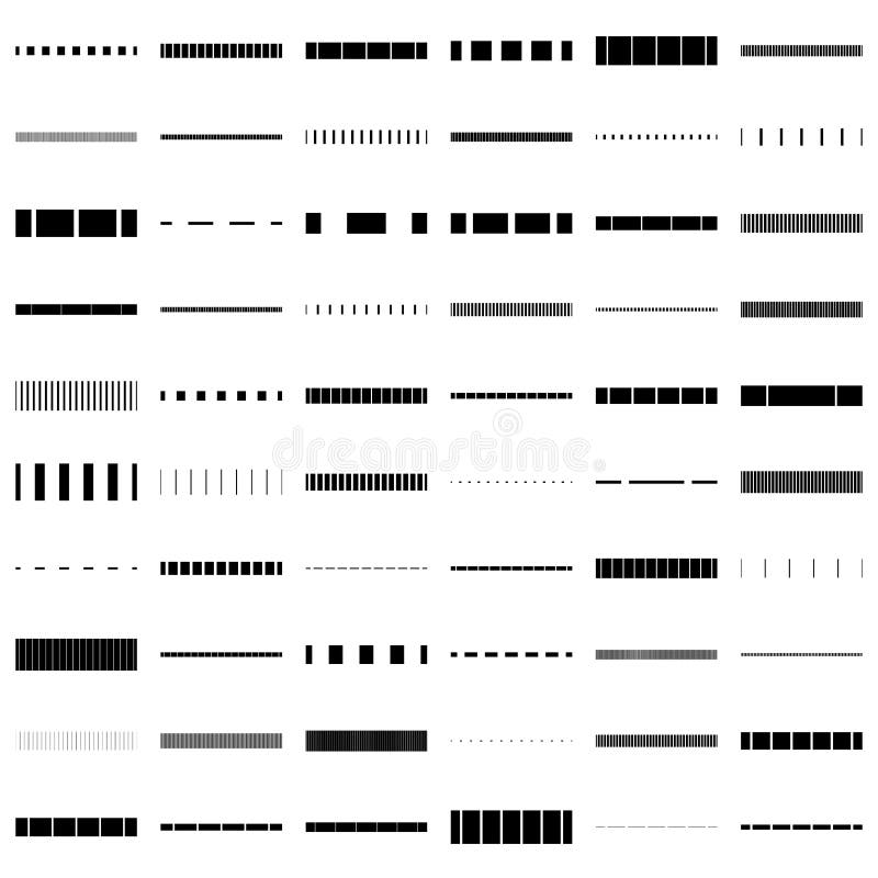 Horizontally Repeatable Dashed Lines Set Stock Vector - Illustration of ...