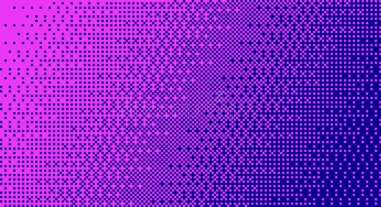 Horizontally Seamlessly Repeatable Halftone Pixelated Pattern. Blue ...