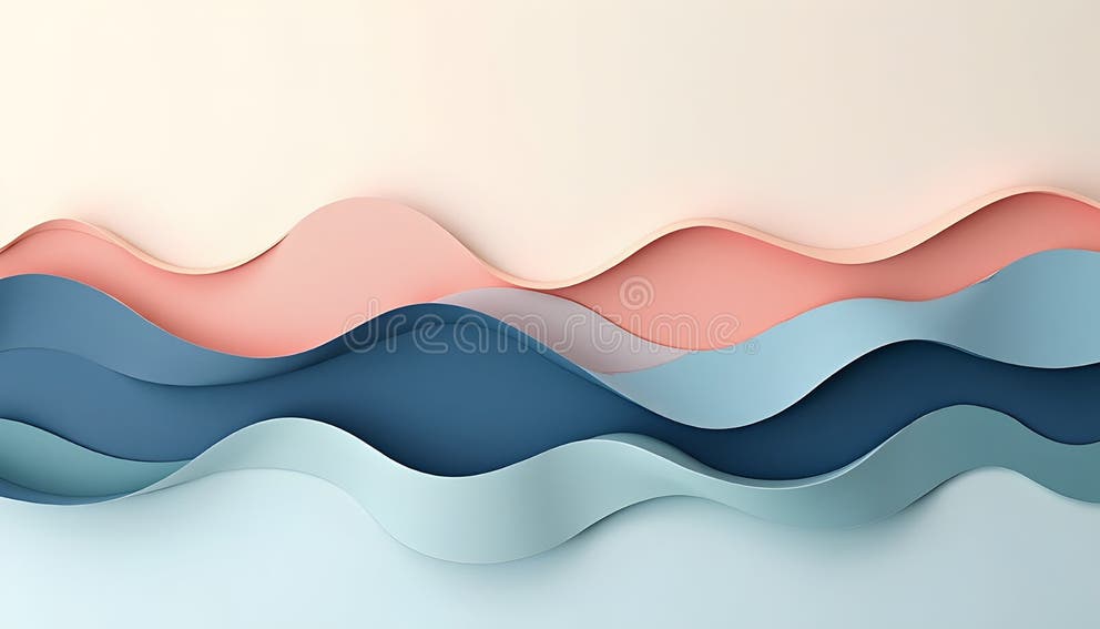 Horizontally Stretched Abstract Wave Forms in Soft Gradients and Paper ...