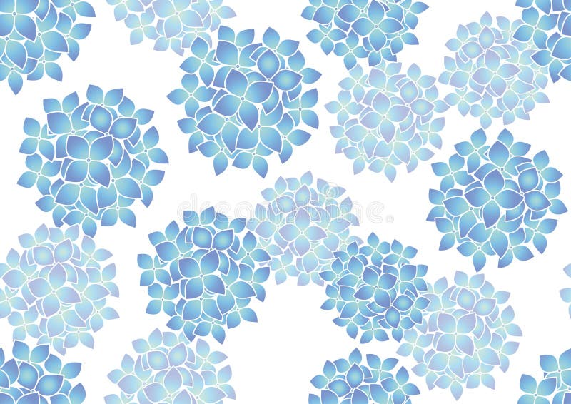 Horizontally and Vertically Repeatable Seamless Blue Hydrangea Floral ...