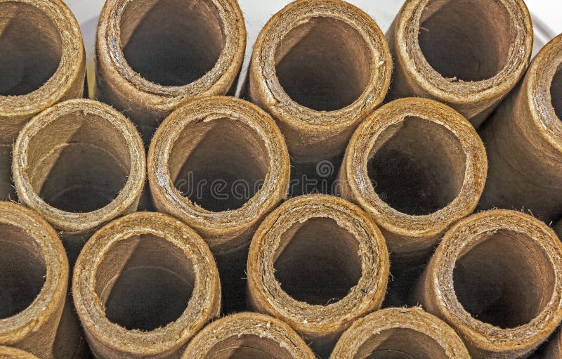 Horizontaly Stacked Collection of Cardboard Packaging Tubes Stock Photo ...