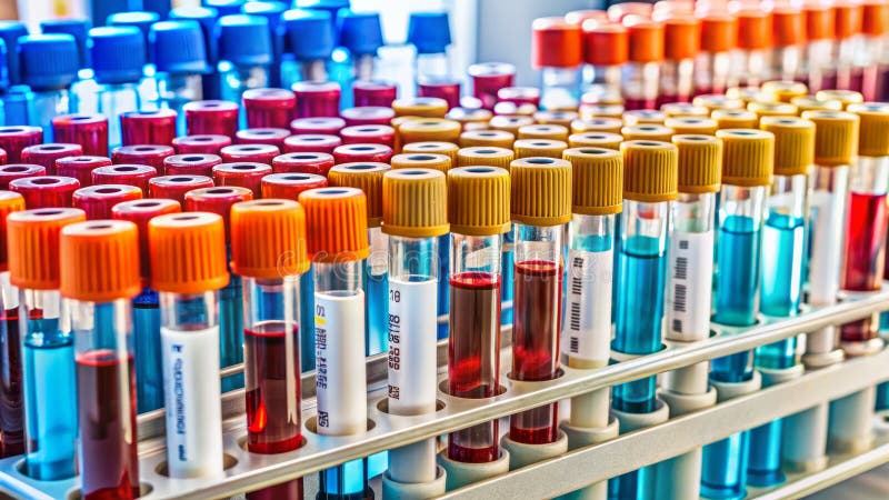 Hormone Analysis Blood Samples Ready for Testing in Clinical Lab Stock ...