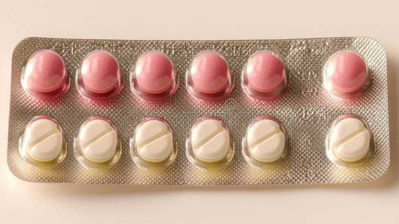 Birth Control Pills, White Background. Stock Illustration ...