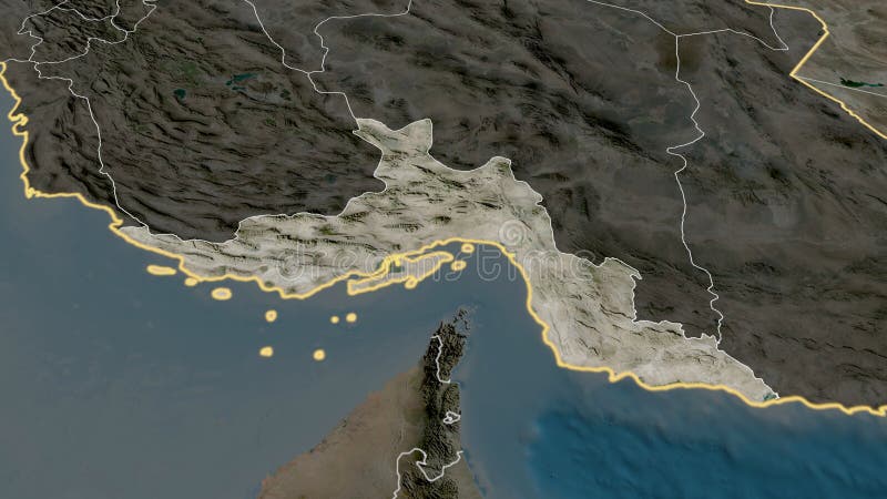 Hormozgan, Iran - Highlighted. Satellite Stock Illustration ...
