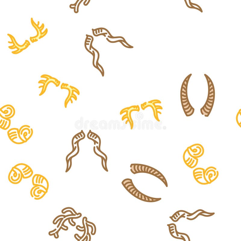 Horn Animal Head Wild Vector Seamless Pattern Stock Vector ...