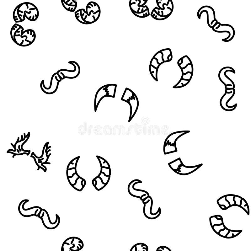 Horn Animal Head Wild Vector Seamless Pattern Stock Vector ...