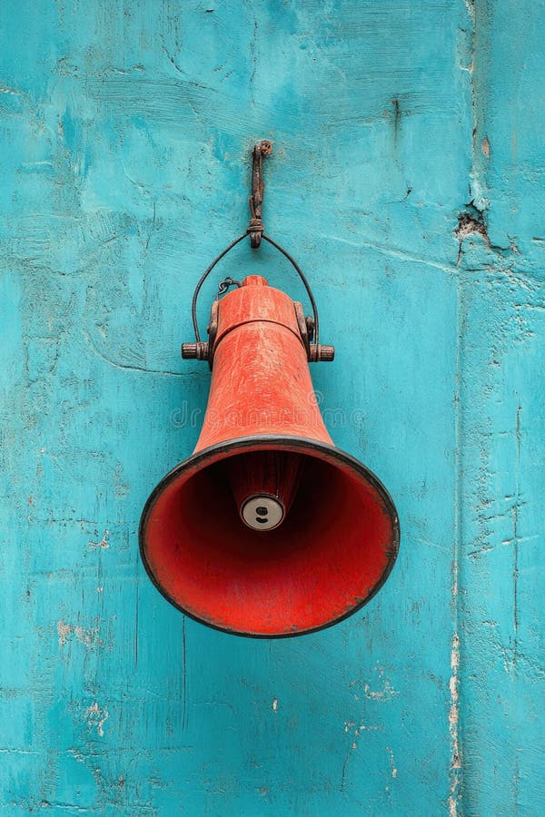 Horn on Blue Wall stock photo. Image of decoration, black - 379505608