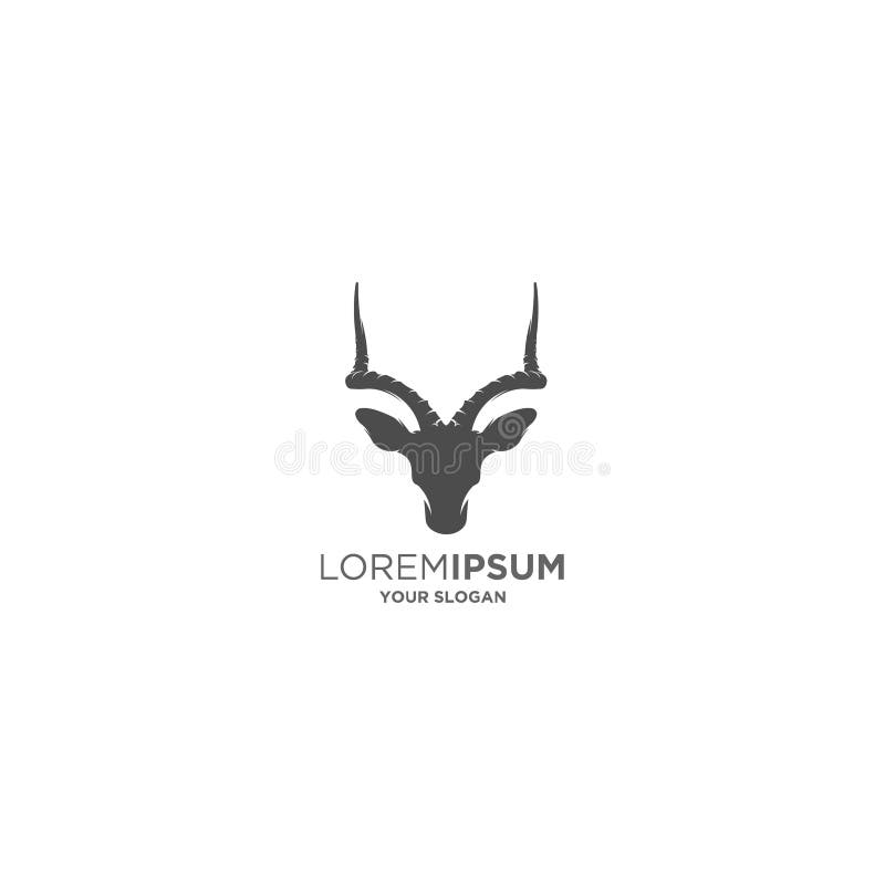 Horn Ibex Head Silhouette Logo Vector Stock Vector - Illustration of ...