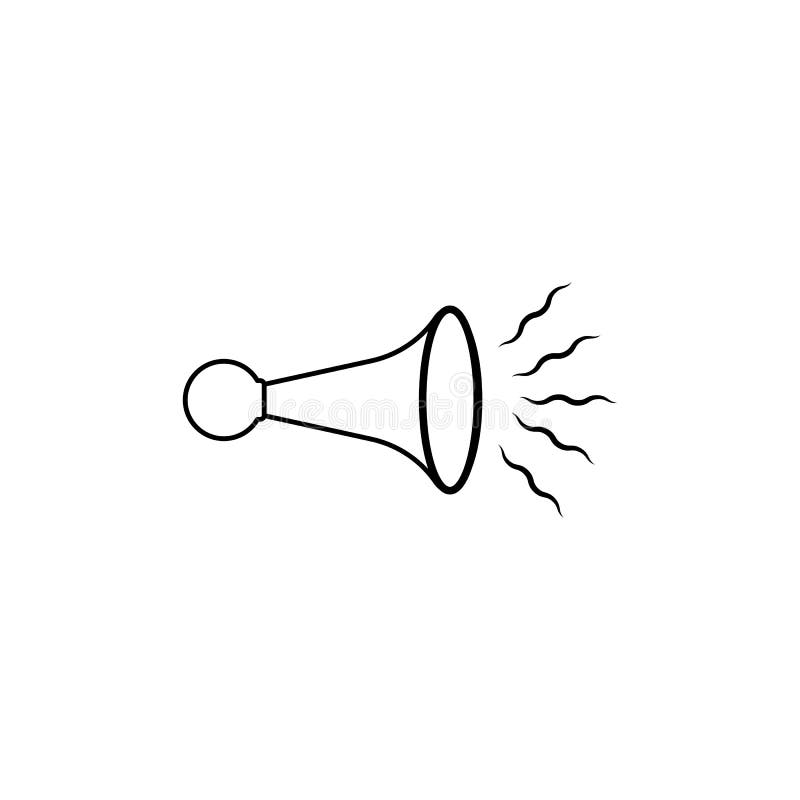 Horn icon stock vector. Illustration of tool, vector - 251998336