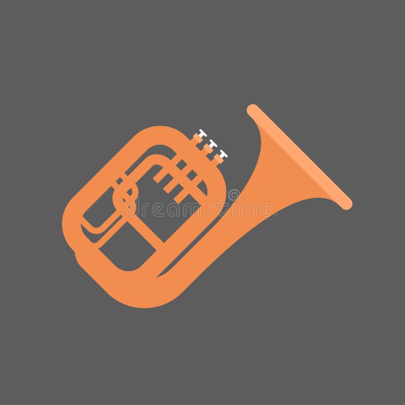 Horn Icon Wind Music Instrument Concept Stock Vector - Illustration of ...
