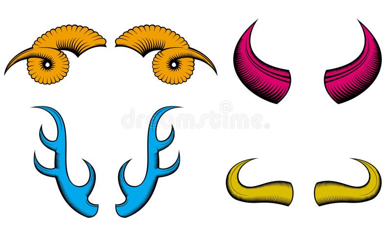Horn set stock vector. Illustration of icon, vector, pattern - 10041178