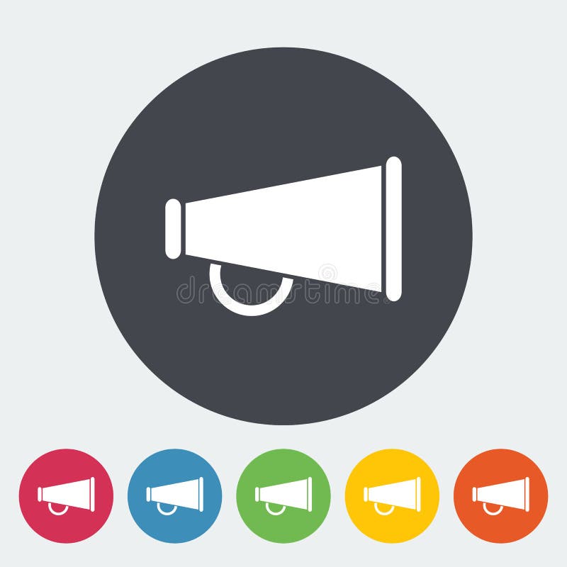 Horn icon stock vector. Illustration of sound, post, loudhailer - 34654600