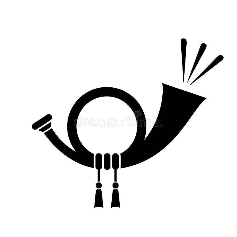 Horn icon stock vector. Illustration of music, icon, black - 39947522