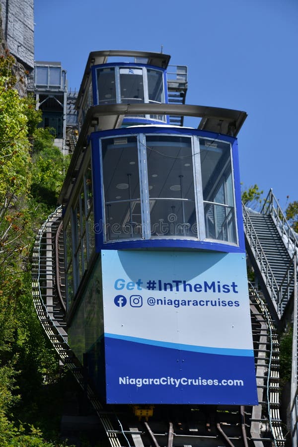 Hornblower Niagara Funicular Railway Tram at Niagara Falls in Ontario ...