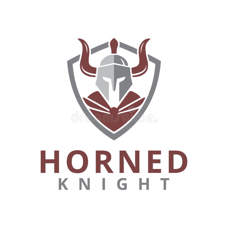 Horned Bull Head Animal Knight Armor Strong Shield Logo Template Stock ...