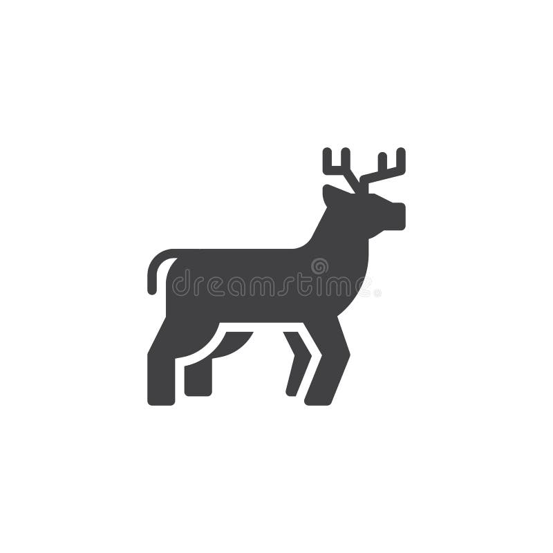 Horned Deer Side View Vector Icon Stock Vector - Illustration of horn ...