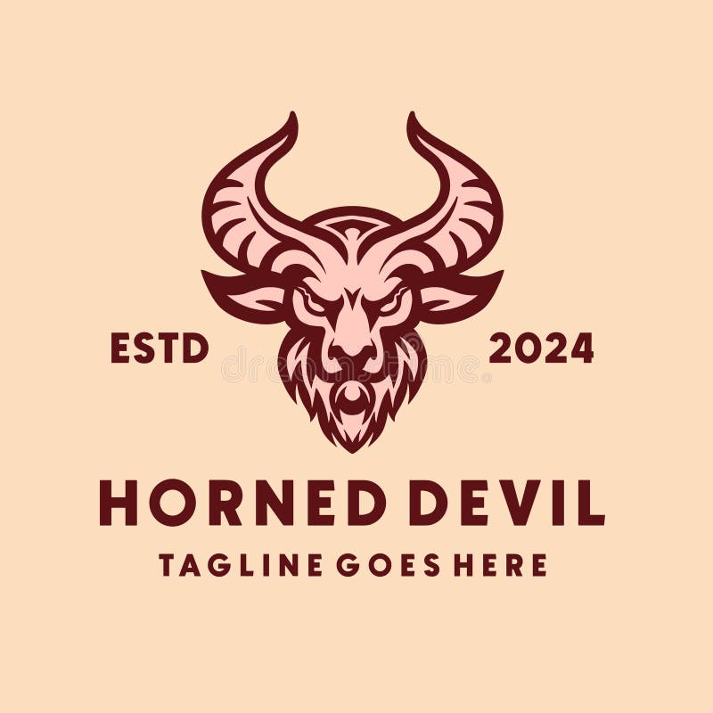 Horned Devil Vector Logo Design Illustration Stock Vector ...