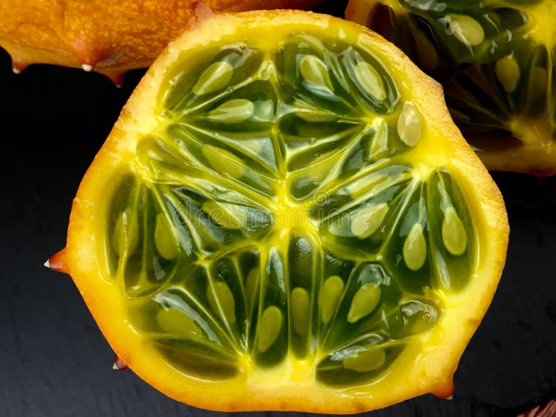 Horned melon half stock image. Image of food, seed, nature - 83271729