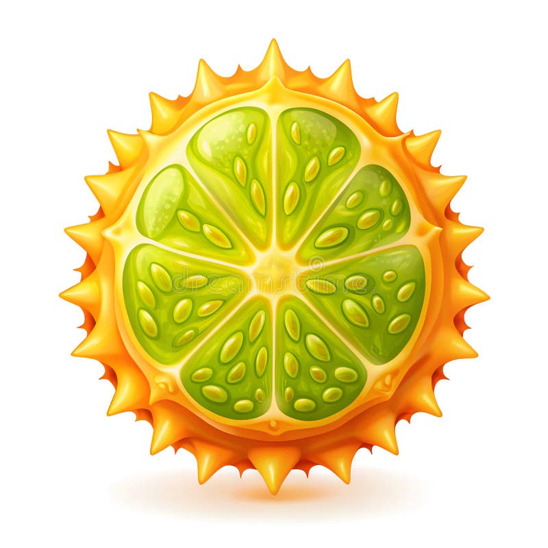 Horned Melon Icon Set in Flat Vector Style Stock Illustration ...