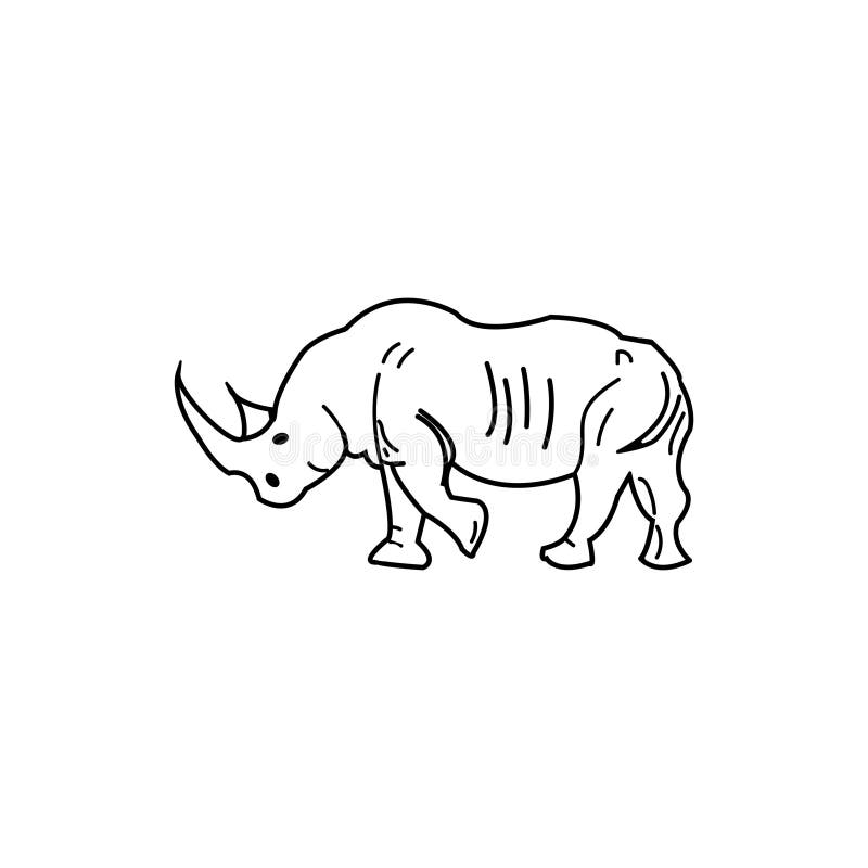 Horned rhino icon 1 stock vector. Illustration of horn - 282932638