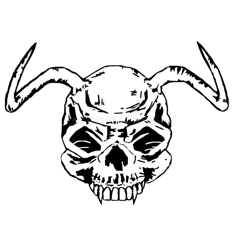 Horned skull of the beast stock vector. Illustration of horned - 85312460