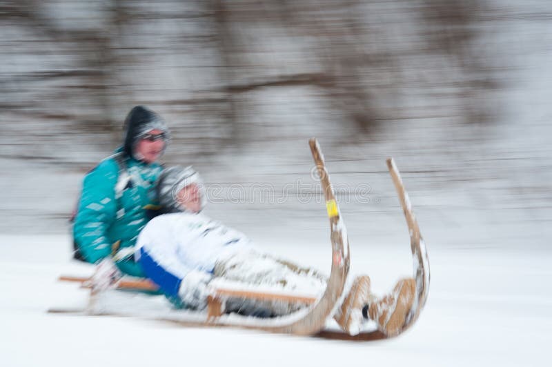 Horned Sledge Race 2012 in Turecka, Slovakia Editorial Stock Image ...