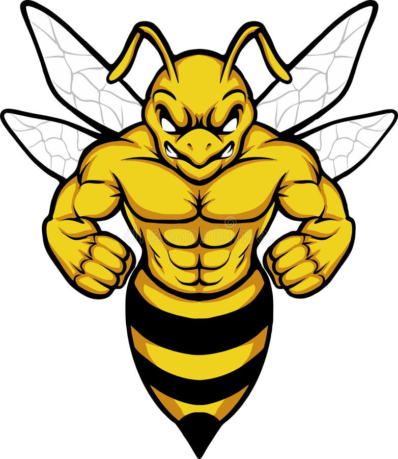 Hornet Bee Mascot Logo Isolated Stock Vector - Illustration of symbol ...
