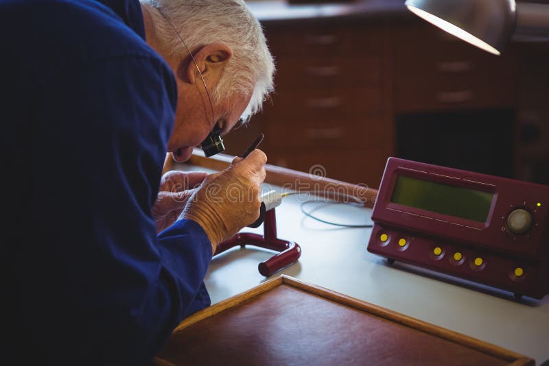 Horologist Repairing a Watch Stock Image - Image of clock, professional ...