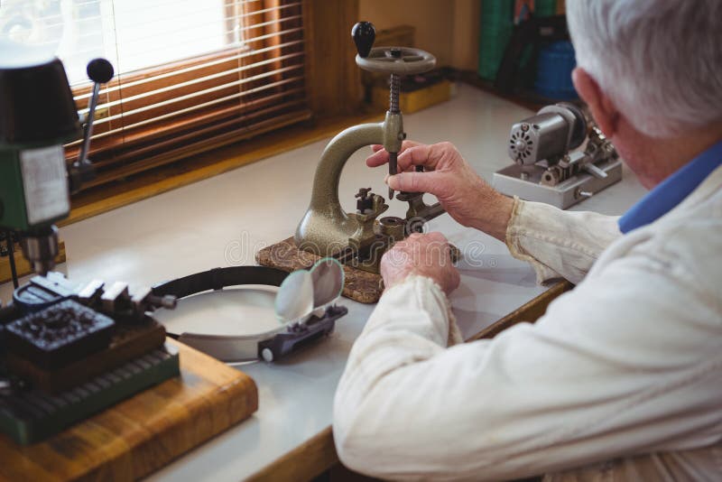 Horologist Repairing a Watch Stock Image - Image of adjusting ...