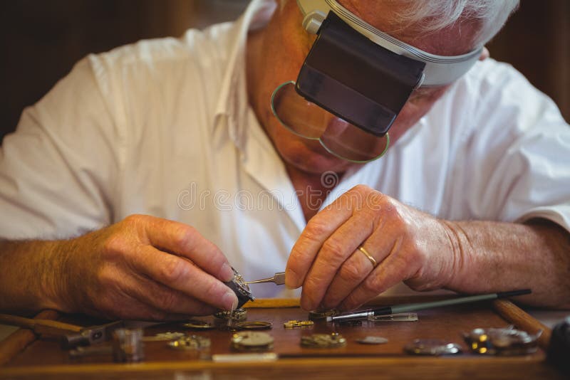 Horologist Repairing a Watch Stock Image - Image of horological ...