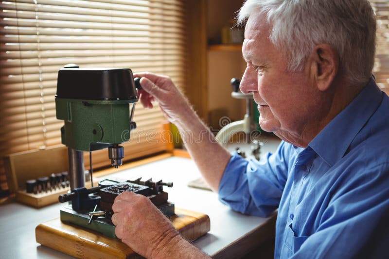 Horologist Repairing a Watch Stock Photo - Image of business, people ...