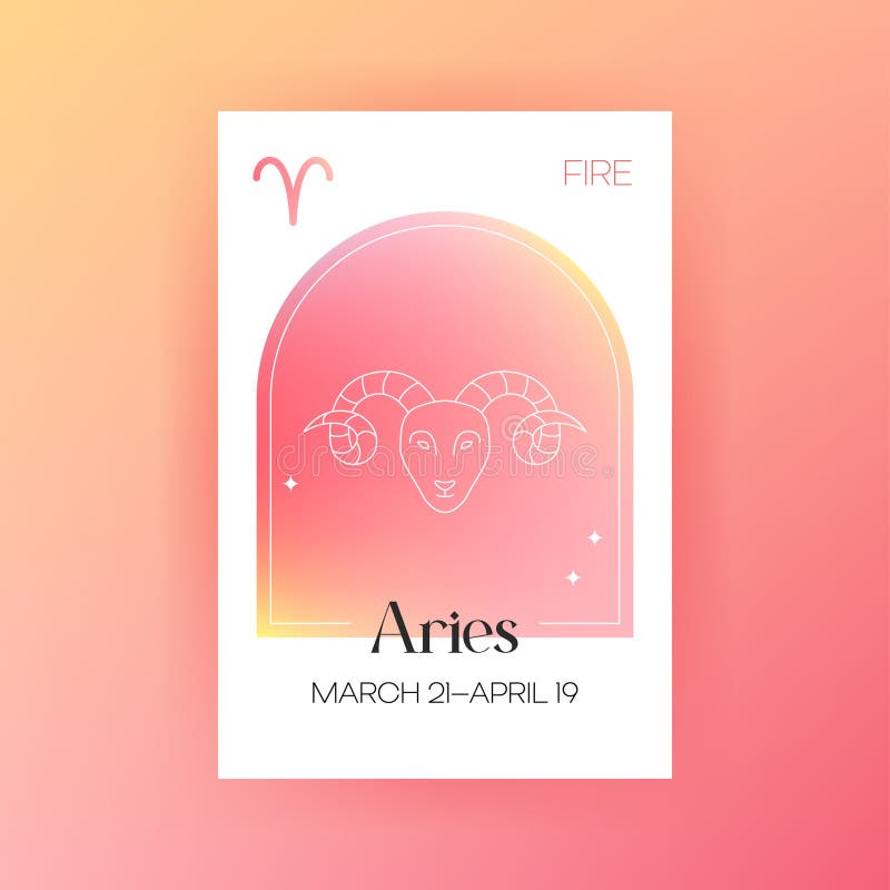 Horoscope Fire Aries Zodiac Stock Illustration - Illustration of ...