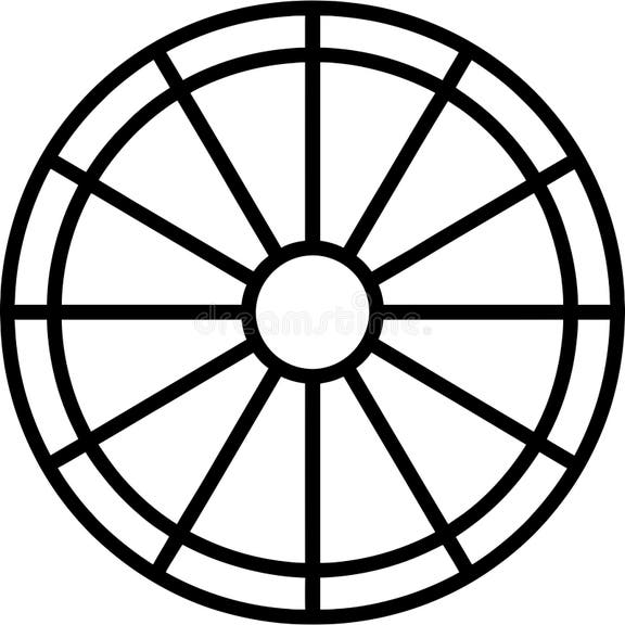 Horoscope Wheel Outline Icon Vector AI Generated Stock Illustration ...