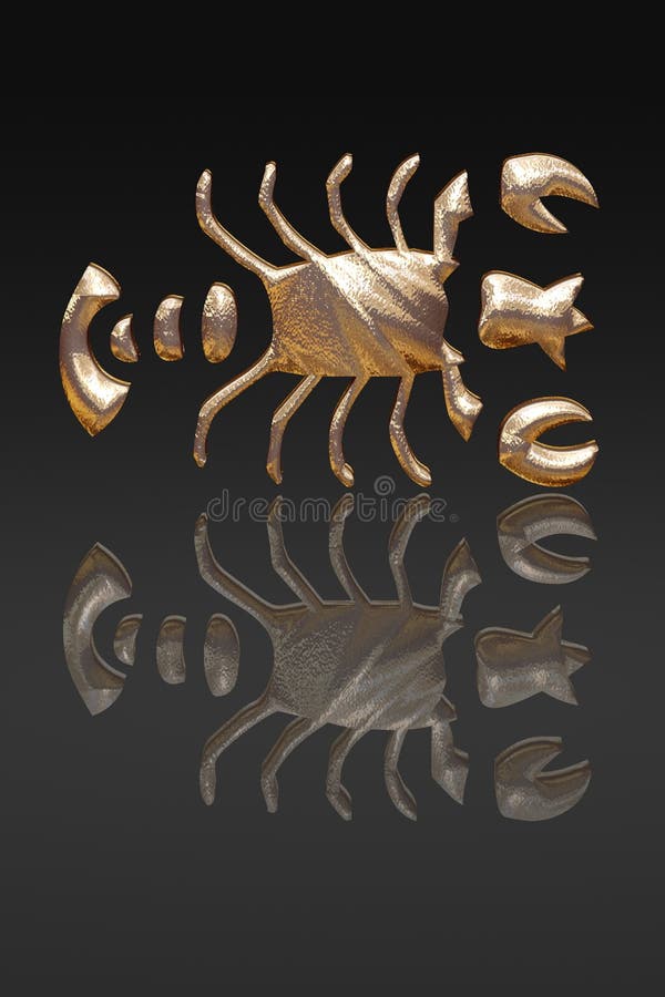 Horoscope - Zodiac - Gold Metal Stock Illustration - Illustration of ...