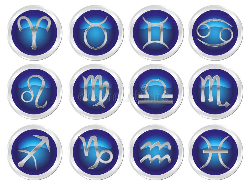 Zodiac Signs Vector Icon Set Stock Vector Illustration Of Gold
