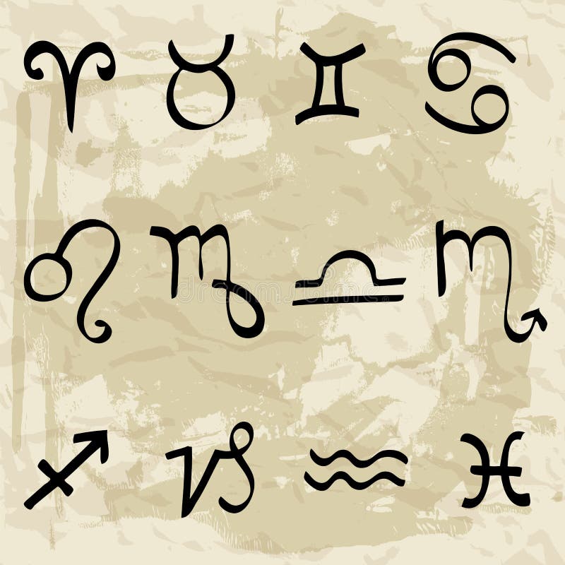 Horoscope Zodiac Star Signs, Set. Stock Illustration - Illustration of ...