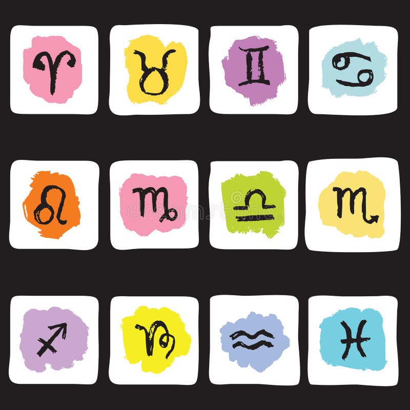Horoscope Zodiac Star Signs, Vector Set Stock Vector - Illustration of ...