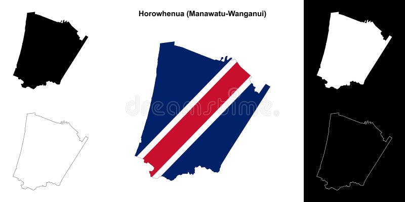 Horowhenua outline map stock vector. Illustration of detailed - 335014019