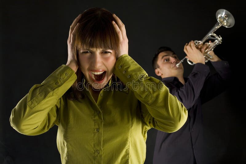 Terrible sound stock image. Image of loudful, hands, melody - 4314977