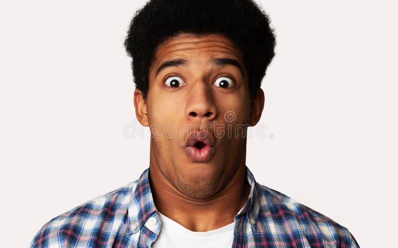 Horrified Guy Looking in Terror at Camera, Shocked Emotion Stock Photo ...