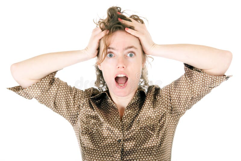 Horrified Woman Stock Image Image Of Portrait Horrified 8540451