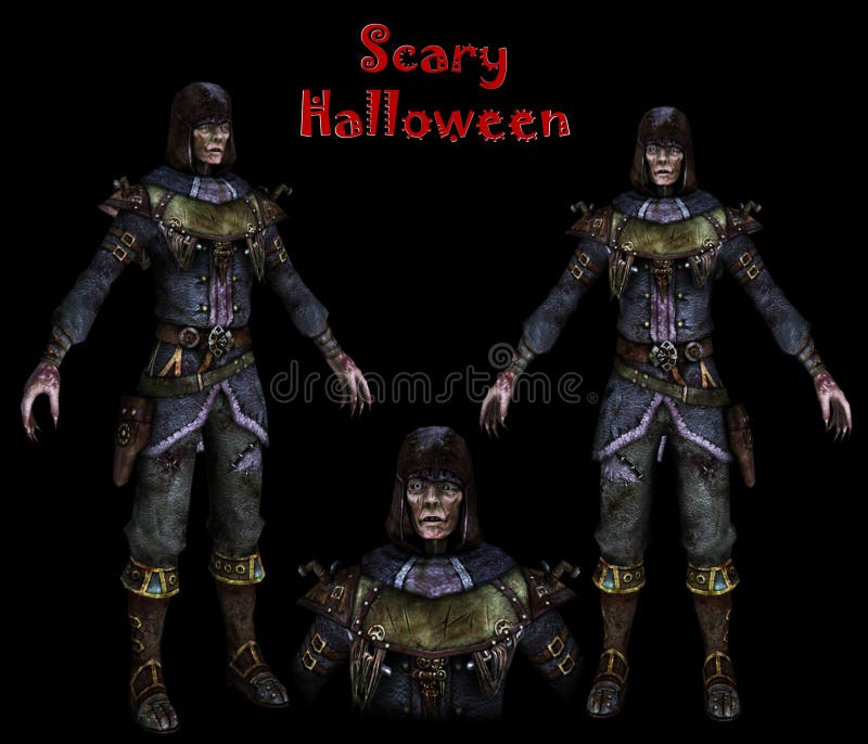 Spooky Dead Character of Halloween Day Background Stock Illustration ...