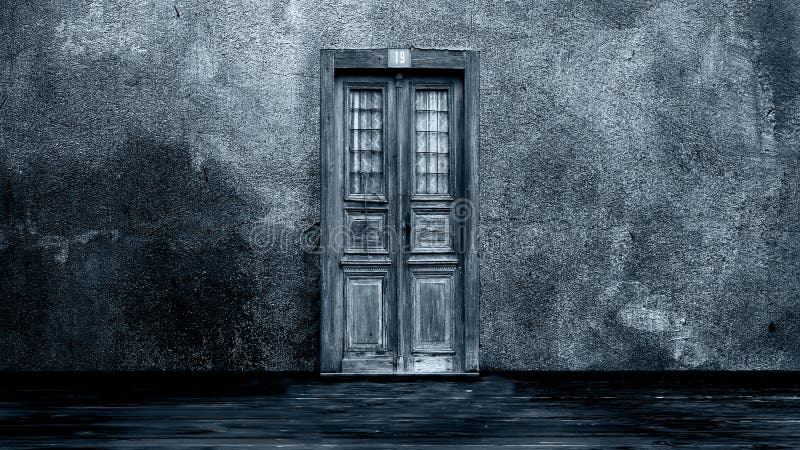 Horror Background - the Door Stock Photo - Image of concrete, wallpaper ...