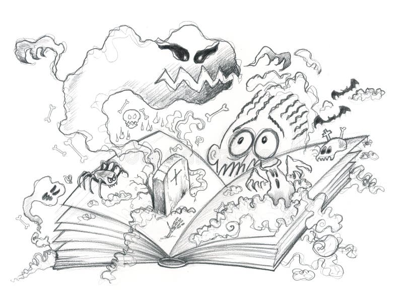 Horror book stock vector. Illustration of fear, dangerous - 9563906