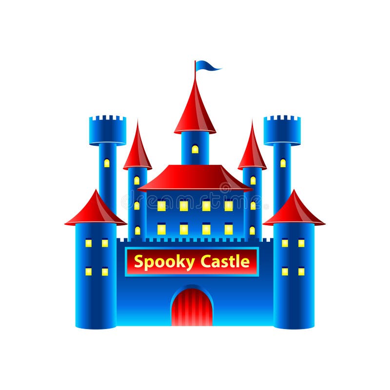 Horror Castle Isolated on White Vector Stock Vector - Illustration of ...