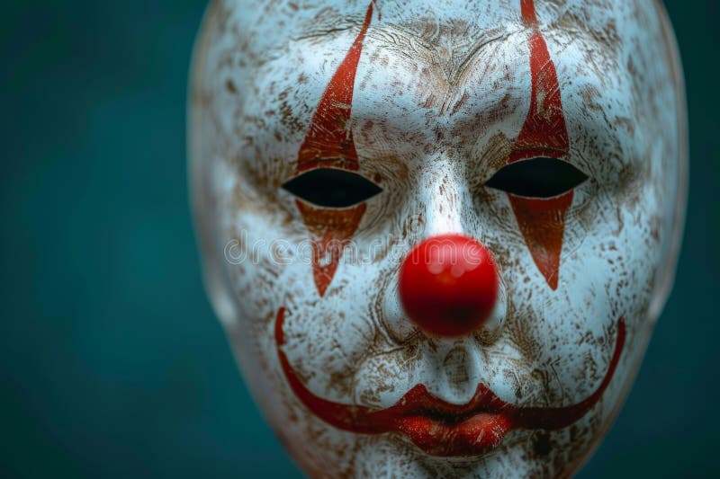 Horror Clown Mask in Vintage Style Stock Photo - Image of festival ...