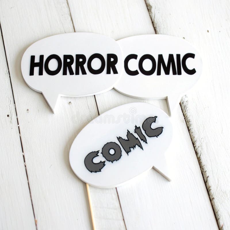 Horror Comic Speech Bubbles Isolated on White Background Stock ...
