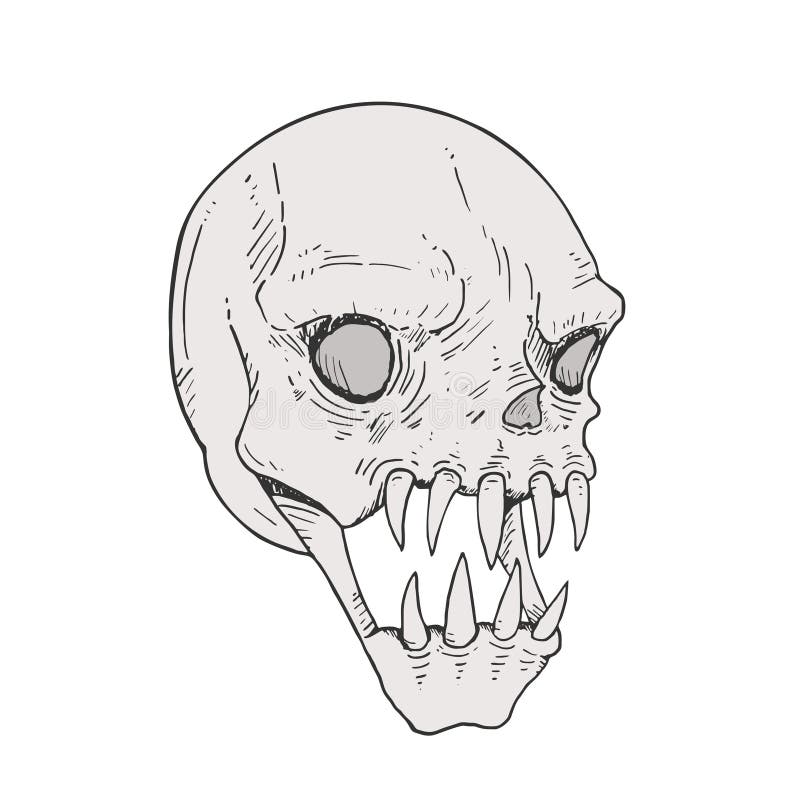 Horror Creature Illustration Stock Vector - Illustration of bone, shape ...